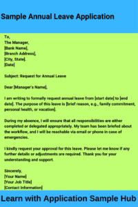Perfect Annual Leave Application 9+ Samples