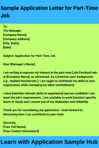 Application Letter for Part-Time Job 10 + Samples