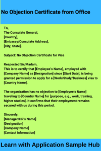 No Objection Certificate (NOC) Letter from Employer –11+ Samples