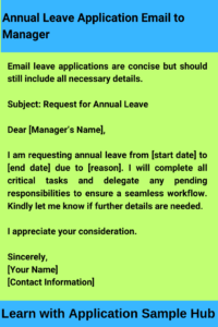 Perfect Annual Leave Application 9+ Samples