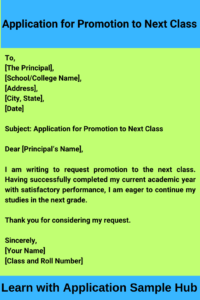 Application for Promotion 9+ Sample