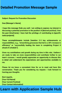 Application for Promotion 9+ Sample