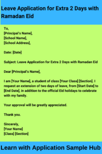 Leave Application for Ramadan- 7 Samples