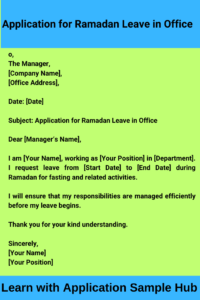 Leave Application for Ramadan- 7 Samples
